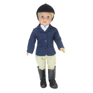 Sophia's - 18" Doll - Navy Jacket Riding Outfit, Black Tall Classic Riding Boots & Black Velvet Riding Helmet