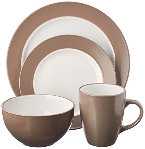 Pfaltzgraff Harmony Taupe 16-Piece Stoneware Dinnerware Set, Service for 4