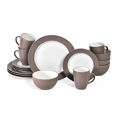 Pfaltzgraff Harmony Taupe 16-Piece Stoneware Dinnerware Set, Service for 4