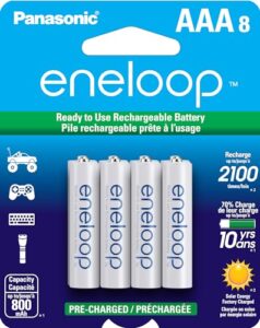 eneloop panasonic bk-4mcca8ba aaa 2100 cycle ni-mh pre-charged rechargeable batteries, 8-battery pack