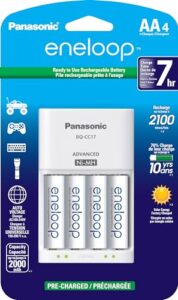 panasonic k-kj17mca4ba advanced individual cell battery charger pack with 4 aa eneloop 2100 cycle rechargeable batteries