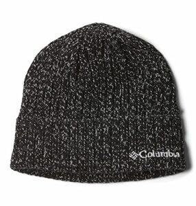 columbia men's watch cap, black and white marled, one size