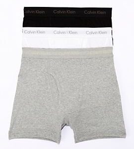 Calvin Klein Men's Cotton Classic Multipack Boxer Briefs, White/Black/Grey, Small