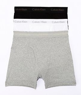 Calvin Klein Men's Cotton Classic Multipack Boxer Briefs, White/Black/Grey, Small