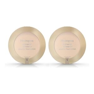 neutrogena mineral sheers compact powder foundation, lightweight & oil-free mineral foundation, fragrance-free, classic ivory 10,.34 oz (pack of 2)