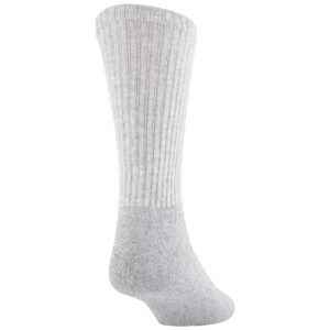 GOLDTOE Men's 656S Cotton Crew Athletic Socks, Multipairs, Grey Heather (6-Pairs), Large