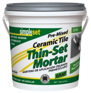 custom building products simpleset gray thin-set mortar 1 gal.