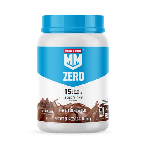 Muscle Milk ZERO, 100 Calorie Protein Powder, Chocolate, 15g Protein, 1.65 Pound, 25 Servings