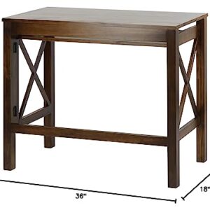 Casual Home Montego Folding Desk with Pull-Out Tray-Warm Brown