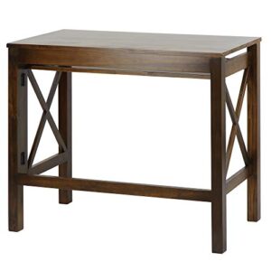 casual home montego folding desk with pull-out tray-warm brown