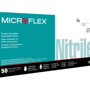 MICROFLEX N89 Disposable Medium Nitrile Gloves w/Rough Finish & Powder Free for General Use, Sample Taking - Green (Box of 50)