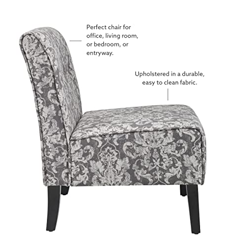 Linon Coco Accent Chair, Gray Damask