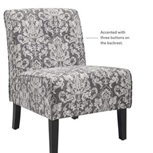 Linon Coco Accent Chair, Gray Damask