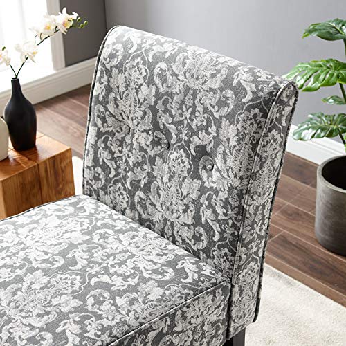 Linon Coco Accent Chair, Gray Damask