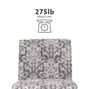 Linon Coco Accent Chair, Gray Damask