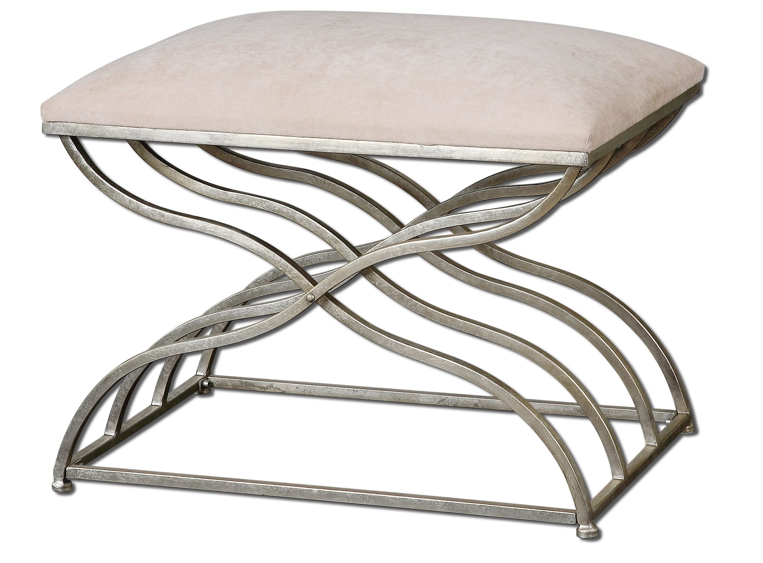 Contemporary Nickel Metal X Bench