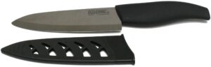 ecojeannie ck0001 6 inch advanced coffee color ceramic blade professional chef's knife with plastic protective cover