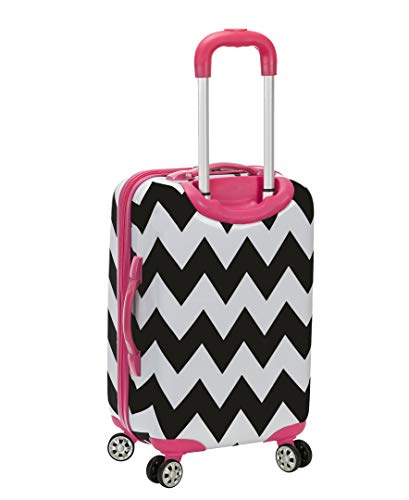 Rockland Safari Hardside Spinner Wheel Luggage, Pink Chevron, Carry-On 20-Inch