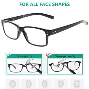 Eyekepper 5 Pack Reading Glasses for Men Spring Hinges Classic Readers Black Frame +1.50