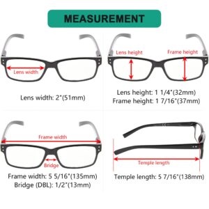 Eyekepper 5 Pack Reading Glasses for Men Spring Hinges Classic Readers Black Frame +1.50