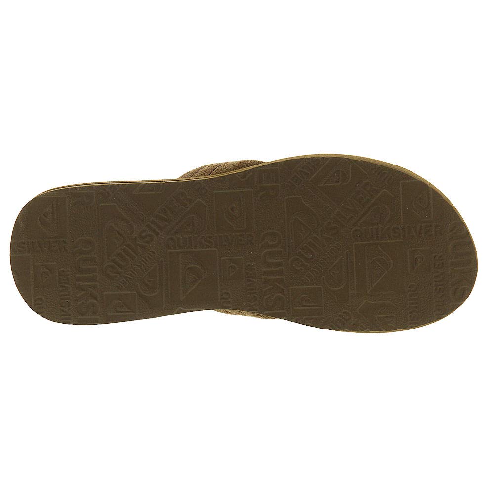 Quiksilver Men's Carver Suede 3 Point Flip Flop Athletic Sandal, Tan/Solid, 10 M US