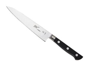 mercer culinary mx3 premium san mai vg-10 steel core blade petty knife, 150mm 6 inch,black