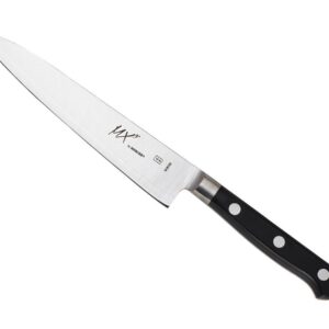 Mercer Culinary MX3 Premium San Mai VG-10 Steel Core Blade Petty Knife, 150mm 6 Inch,Black