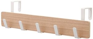 yamazaki home ply over the door hooks - hanging coat rack, beige, small