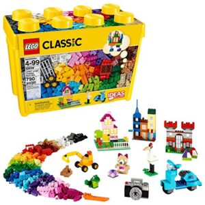 lego classic large creative brick box building set, toy storage solution for home or classrooms, creative toy for back to school, interactive building toy for kids, boys and girls ages 4 and up, 10698