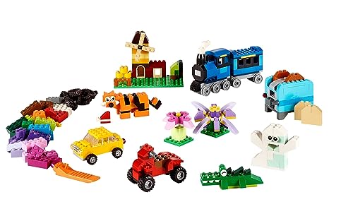 LEGO Classic Medium Creative Brick Box 10696 Building Toy Set - Featuring Storage, Includes Train, Car, and a Tiger Figure, and Playset for Kids, Boys, and Girls Ages 4-99