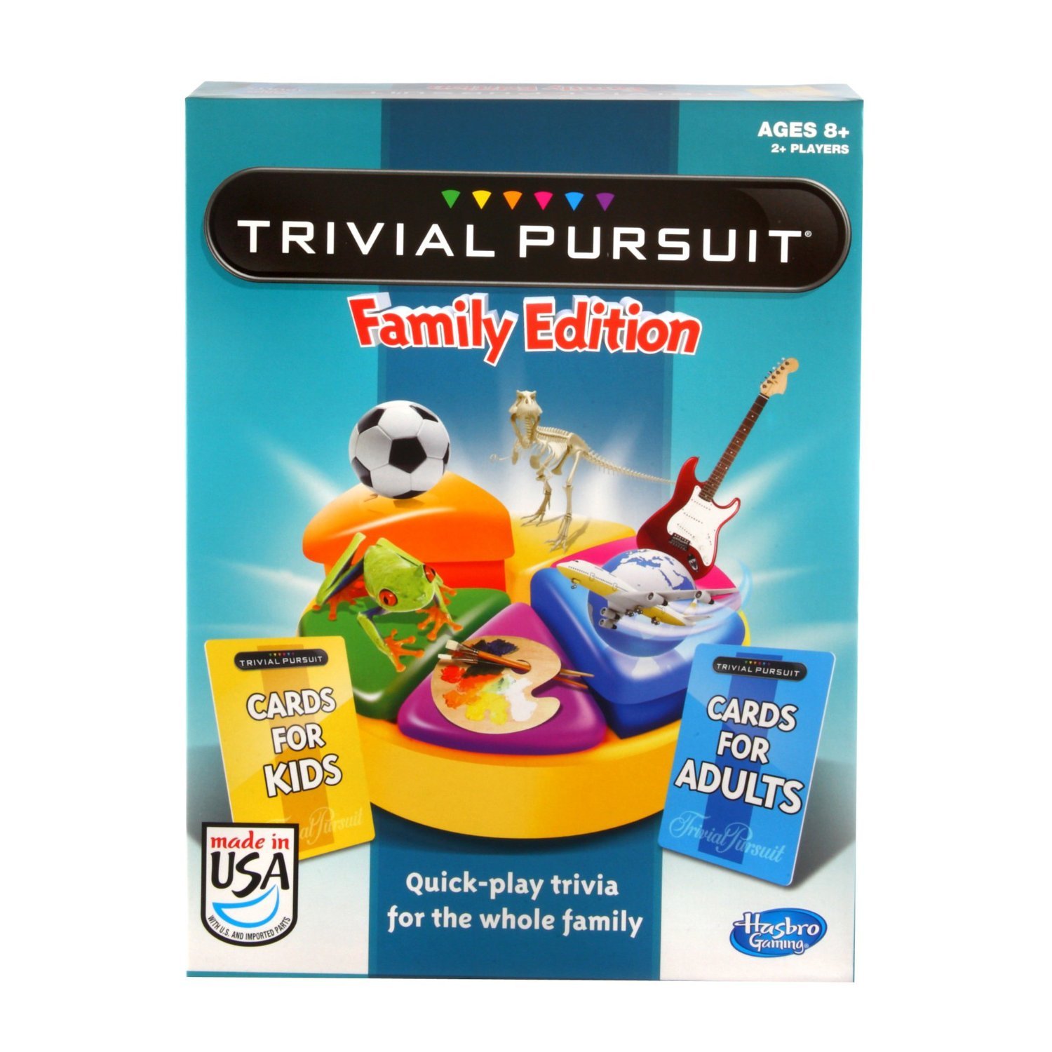 Hasbro Gaming Trivial Pursuit Game: Family Edition Board Game, Family Trivia Games for Adults and Kids, 2+ Players, Ages 8+ (Amazon Exclusive)