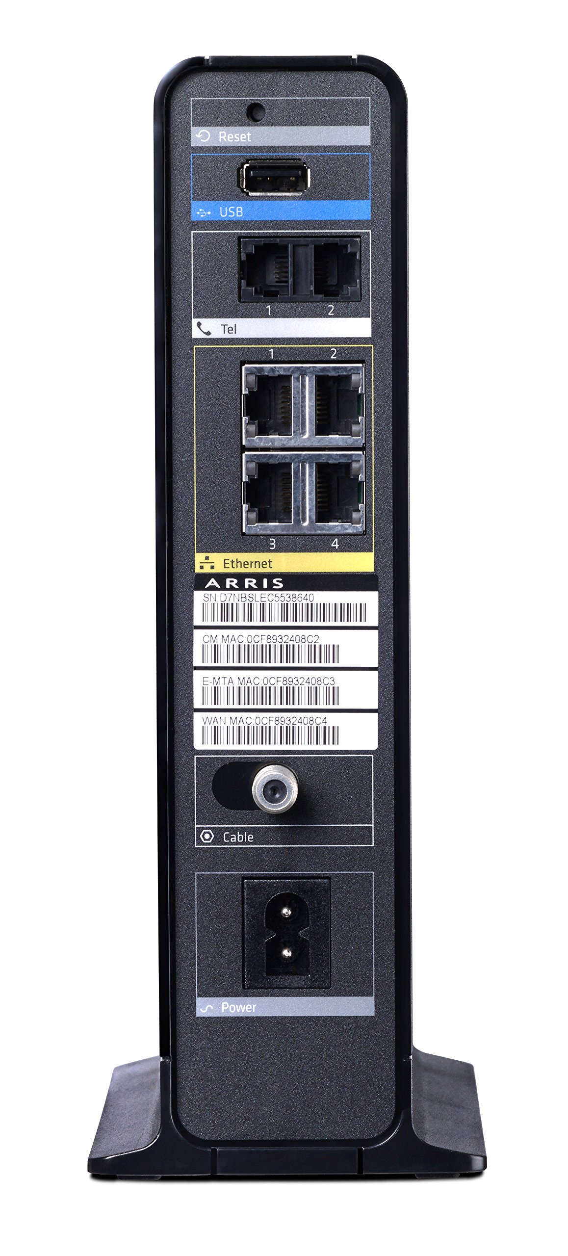 ARRIS DOCSIS 3.0 Residential Gateway with 802.11n/ 4 GigaPort Router/ 2-Voice Lines Certified with Comcast (TG862G-CT)