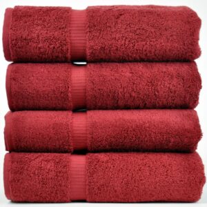 chakir turkish linens premium cotton absorbent turkish towels (bath towel - set of 4, cranberry)