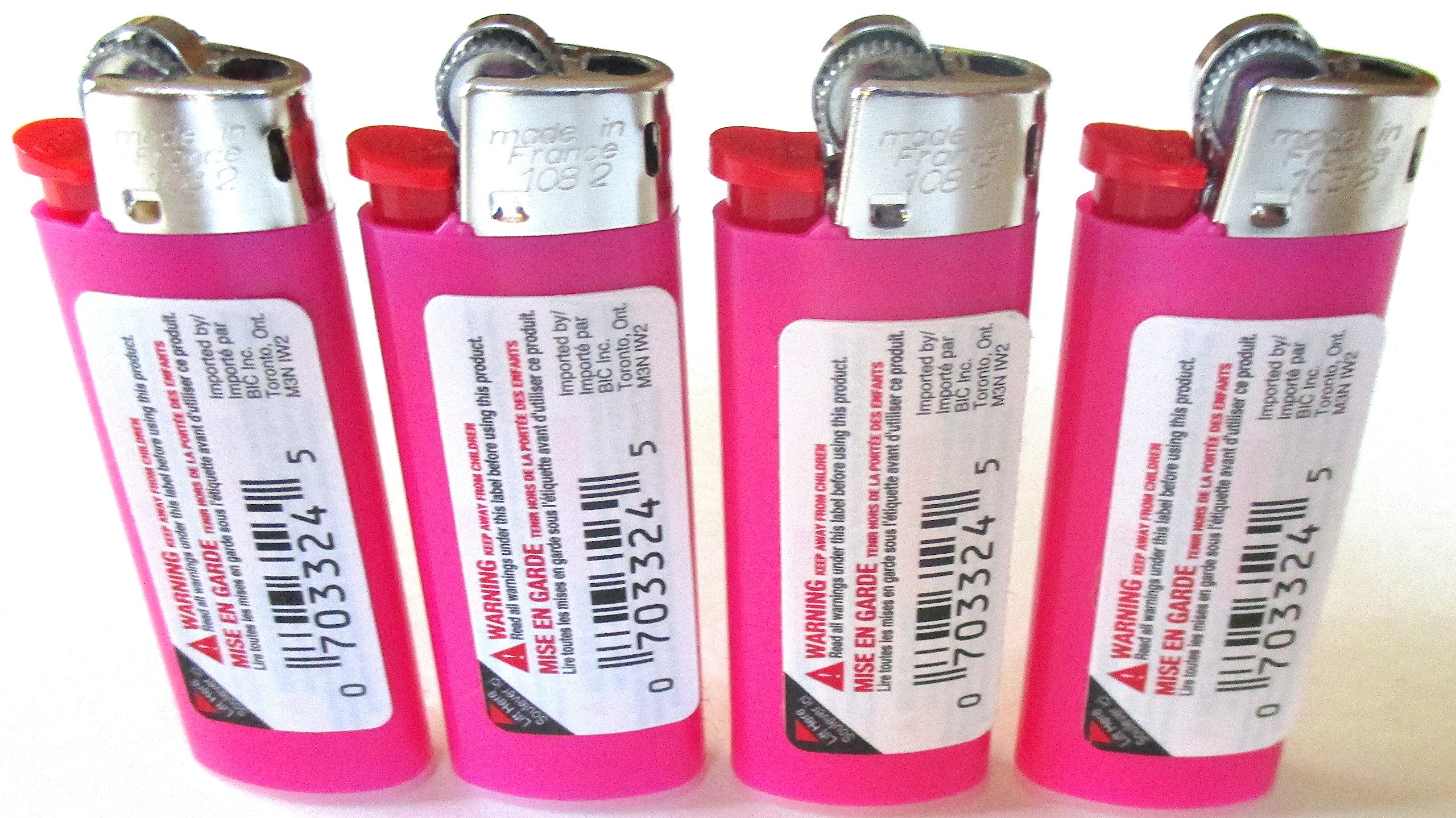 Bic Mini Hot Pink Lighters Lot of 4