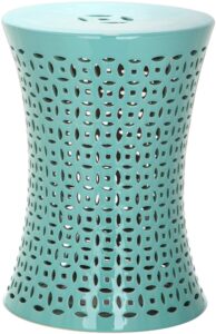 safavieh camilla ceramic decorative garden stool, light blue