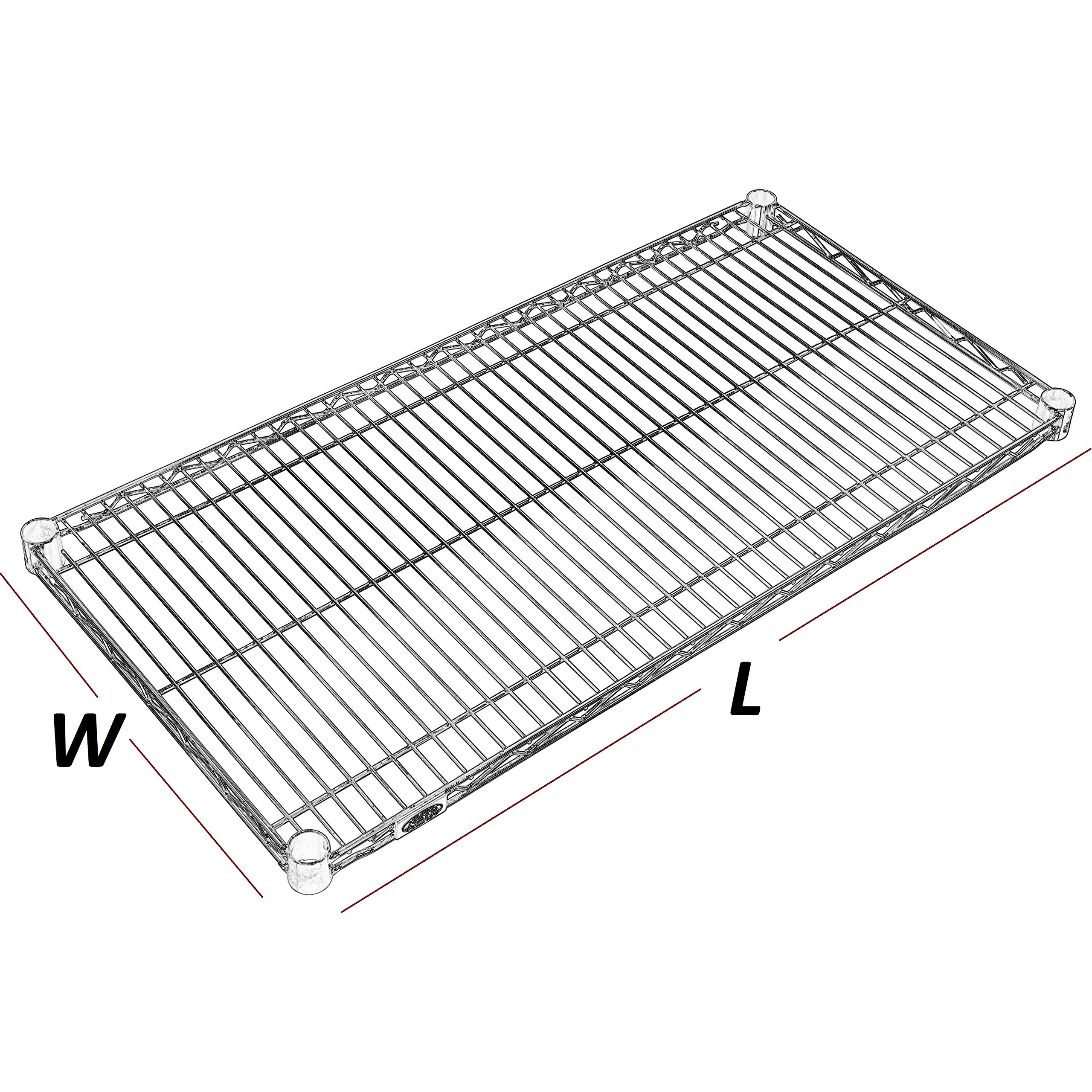 Nexel Additional Wire Shelf for Wire Shelving Units, 600-800 lb Capacity, 21"W x 54"L, Chrome Finish