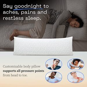 Coop Home Goods The Original Body Pillow, Adjustable Body Pillows for Adults, 20x 54 Long Pillow for Bed, Back, Shoulder, Hip & Knee Side Sleeper Pillows for Adults with Memory Foam & Washable Cover