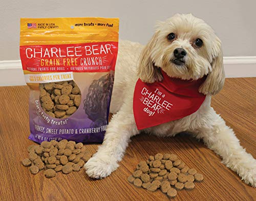 Charlee Bear Grain Free Crunch Dog Treats, Turkey, Sweet Potato & Cranberry Flavor, 8 oz