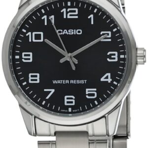 Casio #MTP-V001D-1B Men's Standard Stainless Steel Easy Reader Black Dial Watch