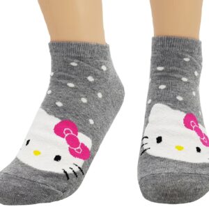 JJMax Women's Hello Kitty Cotton Ankle Socks Set, Cotton Blend Set, One Size,4 Pack