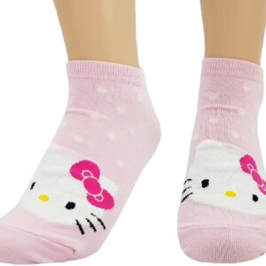 JJMax Women's Hello Kitty Cotton Ankle Socks Set, Cotton Blend Set, One Size,4 Pack