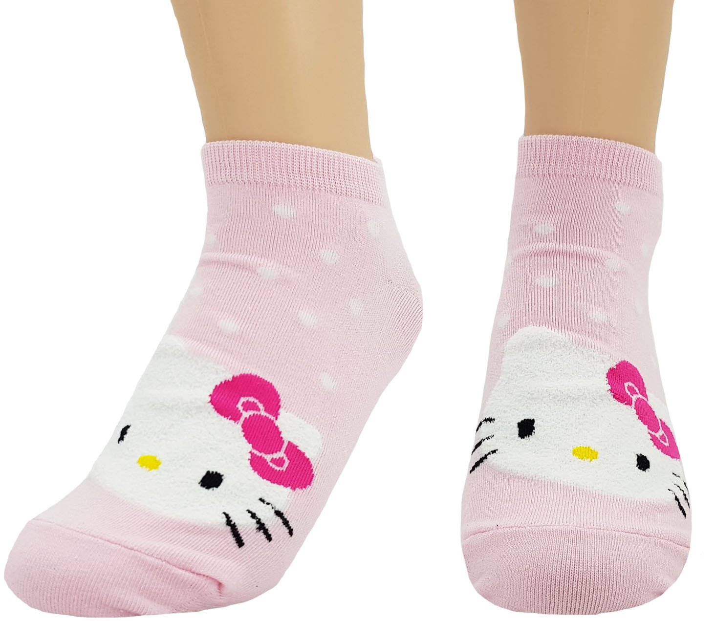 JJMax Women's Hello Kitty Cotton Ankle Socks Set, Cotton Blend Set, One Size,4 Pack