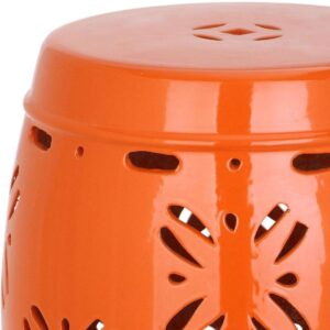 Safavieh Sakura Glazed Ceramic Decorative Garden Stool, Orange