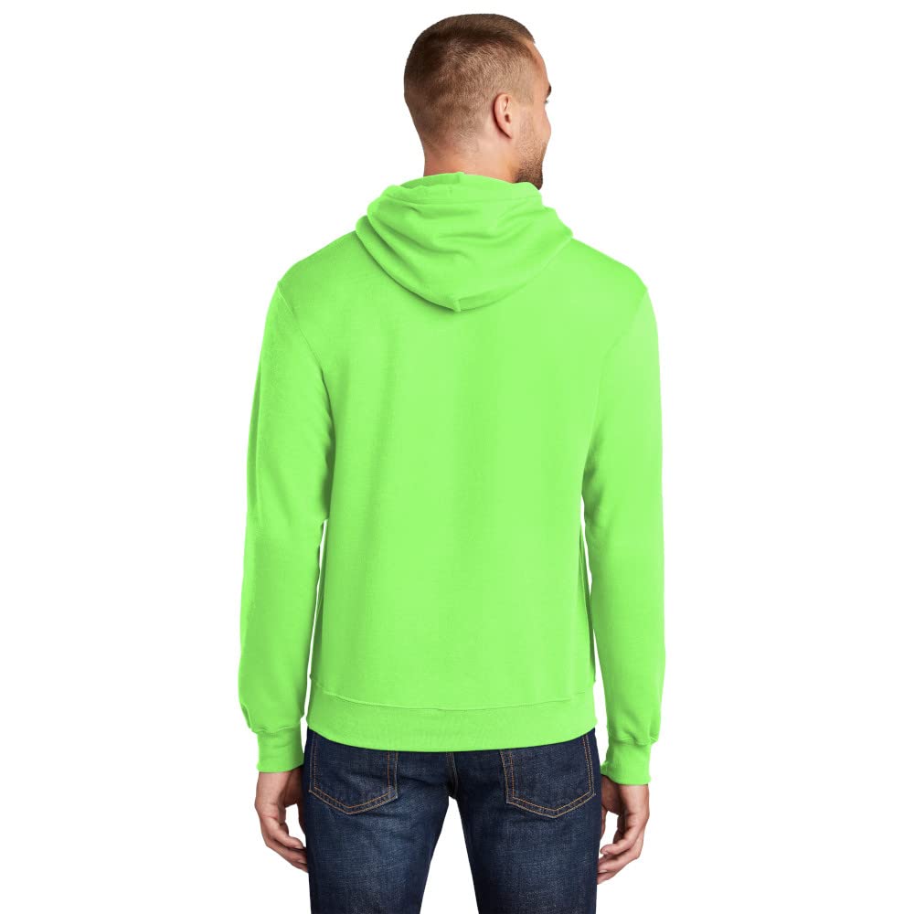 Port & Company Co. Men's Classic Pullover Hooded Sweatshirt Neon Green