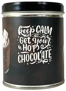 hot chocolate scented tin candle, up to 100 hours of burn time with specialty blended soy & paraffin wax | our own candle company, 13 ounce