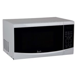 avanti mt09v0w microwave oven 900-watts compact with 10 power levels and 6 pre cooking settings, speed defrost, electronic control panel and glass turntable, 0.9 cubic feet, white