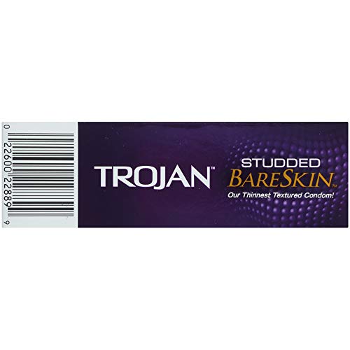 Trojan Studded Bareskin Lubricated Condoms - 10 Count