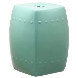 safavieh villa glazed ceramic decorative garden stool, light blue