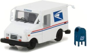 greenlight 29888 united states postal service long-life postal delivery vehicle (llv) with mailbox (hobby exclusive) 1/64 scale