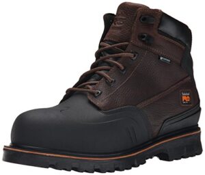 timberland pro mens 6 inch rigmaster xt steel toe waterproof work boot industrial and construction shoes, brown tumbled leather, 9.5 us